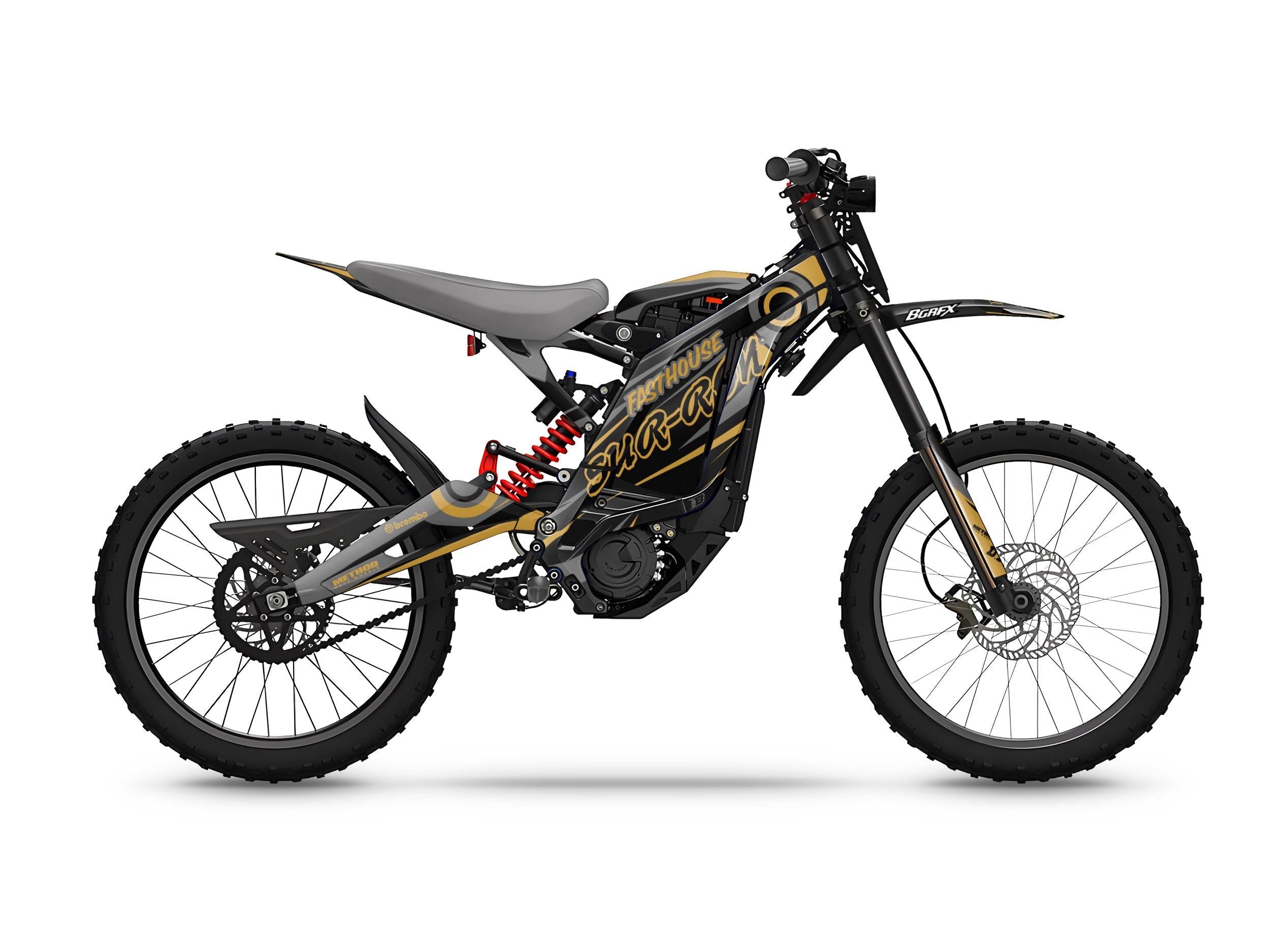 SURRON FULL GRAPHICS KIT ''STRIPED GOLD'' DESIGN – Two Wheels Empire